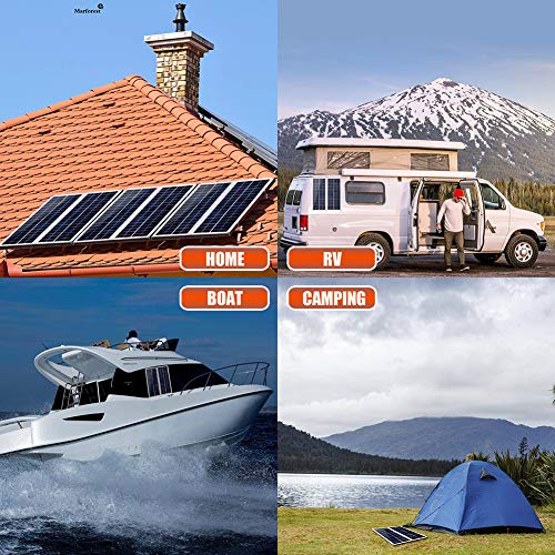 DSJ 20W 12V Solar Panel Charger Kit Ultra Thin Flexible with Connector Charging for Rv Boat Cabin Tent Car (Compatibility with 18V and Below Devices)