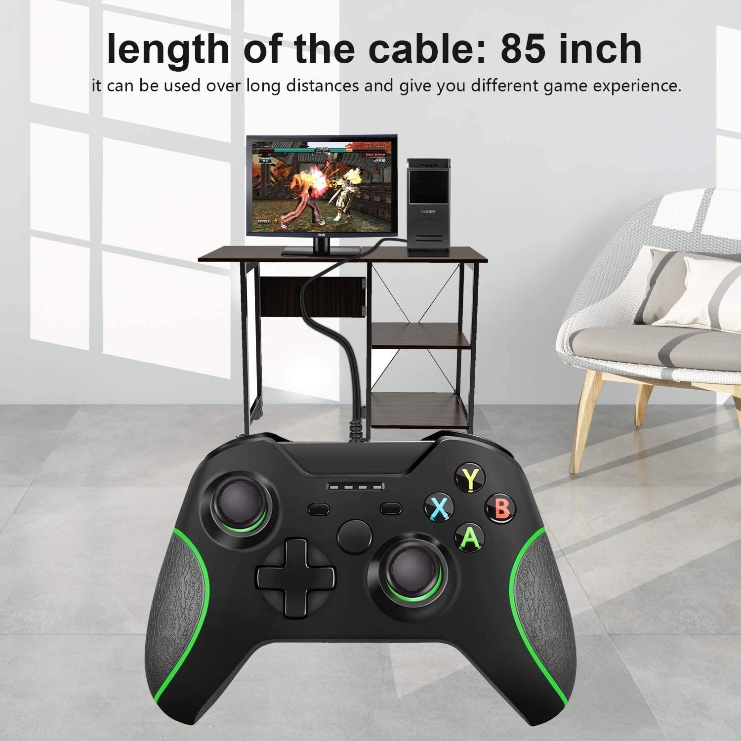 Byforphye Wired Controller for Xbox one, USB Wired Game Controllers Gamepad with Dual Vibration and Headset Jack Compatible for Xbox One/Xbox One S/Xbox One X/PC Windows 7/8/10(Provide Headset)