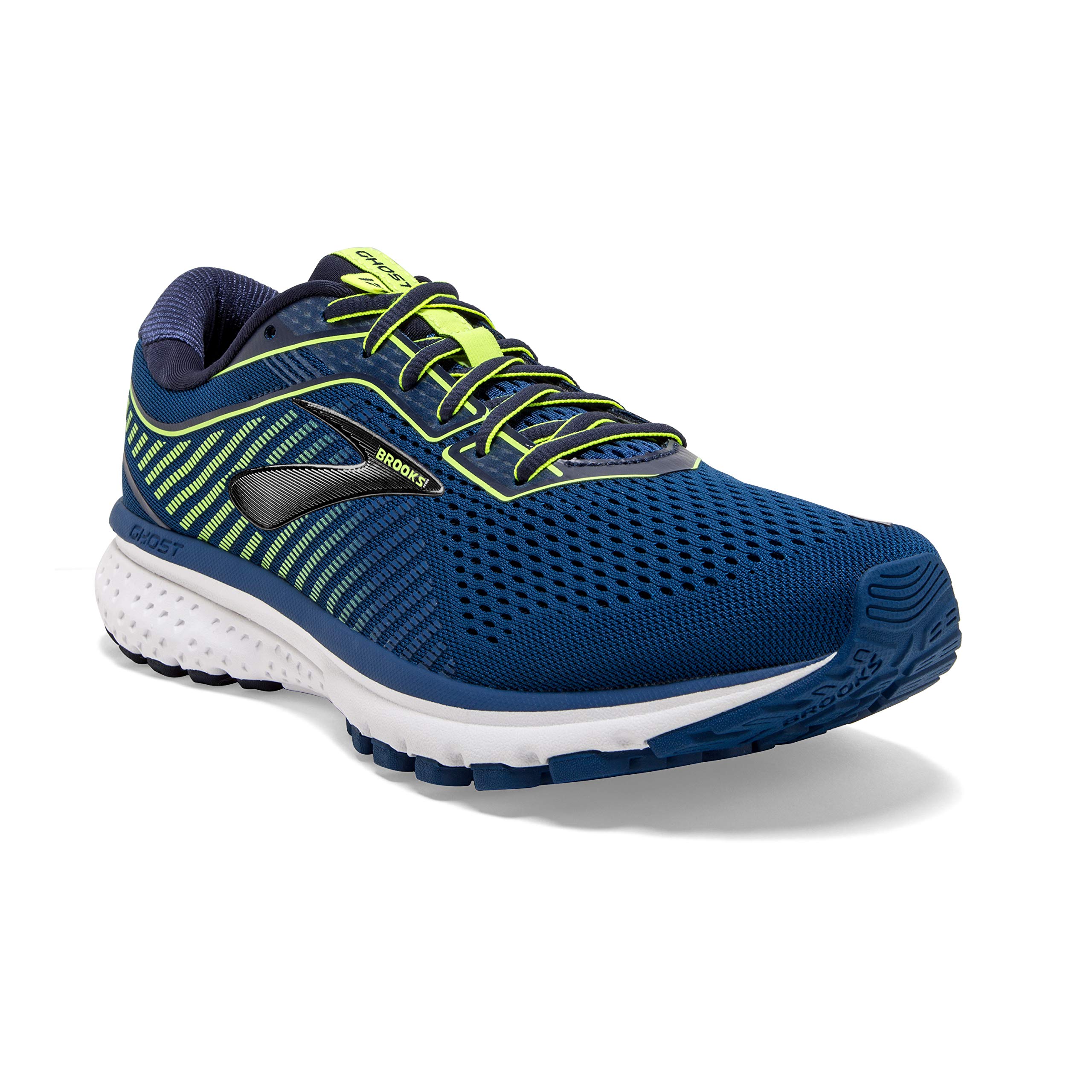 Brooks Mens Ghost 12 Running Shoe - Navy/Deep Water/Gold - D - 11.0