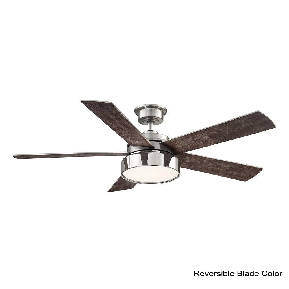 Cherwellu00a052 in. LED Brushed Nickel Ceiling Fan with Light