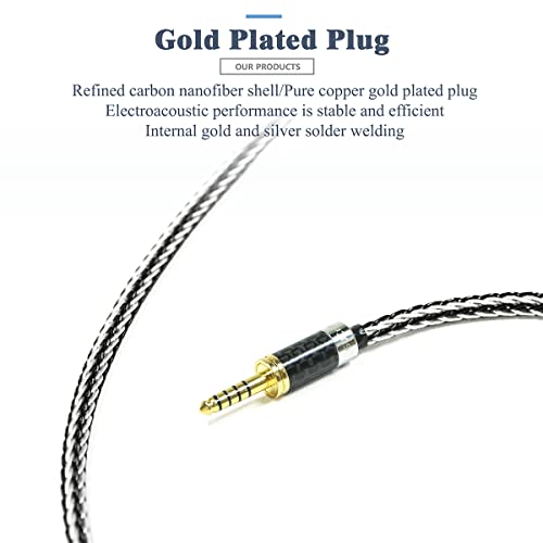 GUCraftsman 16 Strands 7N Single Crystal Copper/Silver Mixed Headphones Replacement Cables 4Pin XLR/2.5mm/4.4mm Balance for Focal Utopia (4.4mm Plug)