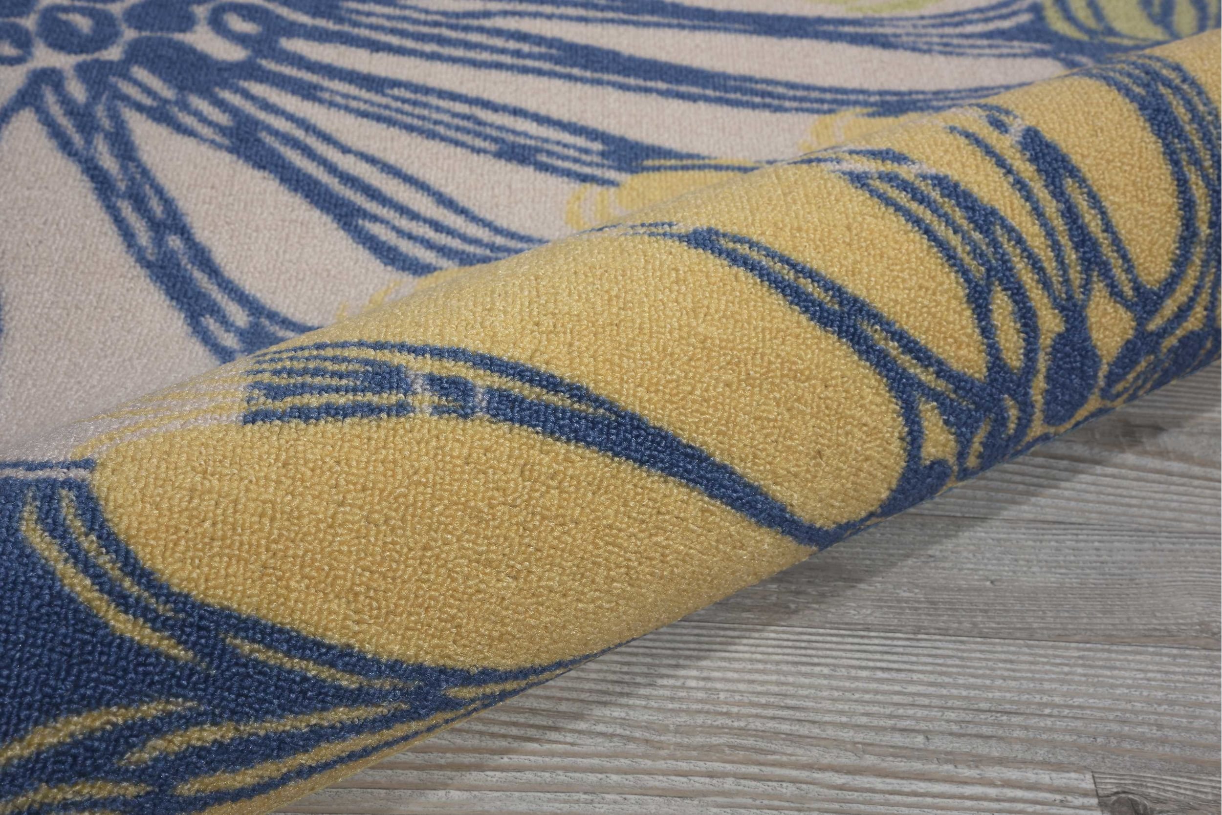 Nourison Home & Garden Indoor/Outdoor Blue 2'3" x 3'9" Area -Rug, Easy -Cleaning, Non Shedding, Bed Room, Living Room, Dining Room, Kitchen (2x4)