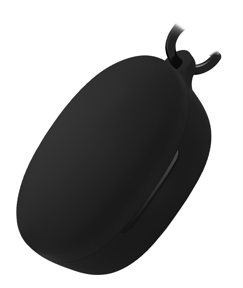 Geiomoo Silicone Carrying Case Compatible with Anker Soundcore Life P2 Mini, Portable Scratch Shock Resistant Cover with Carabiner (Black)
