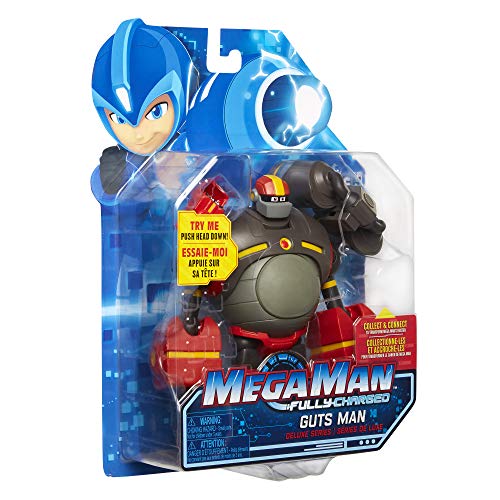 Mega Man Fully Charged β Deluxe Guts Man Articulated Action Figure with Expanding Belly and Guts Man Buster Accessory (to swap onto the Mega Man figure)! Based on the new show!