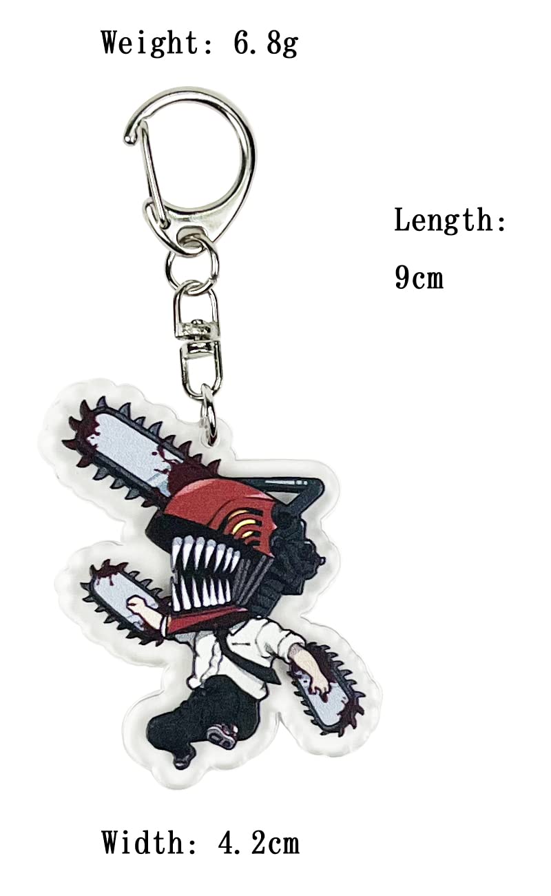 DAANAH 7Pcs Chainsaw Man Keychains Power Reze Tatsuki Fujimoto Cosplay Cute Cartoon Anime Keyrings