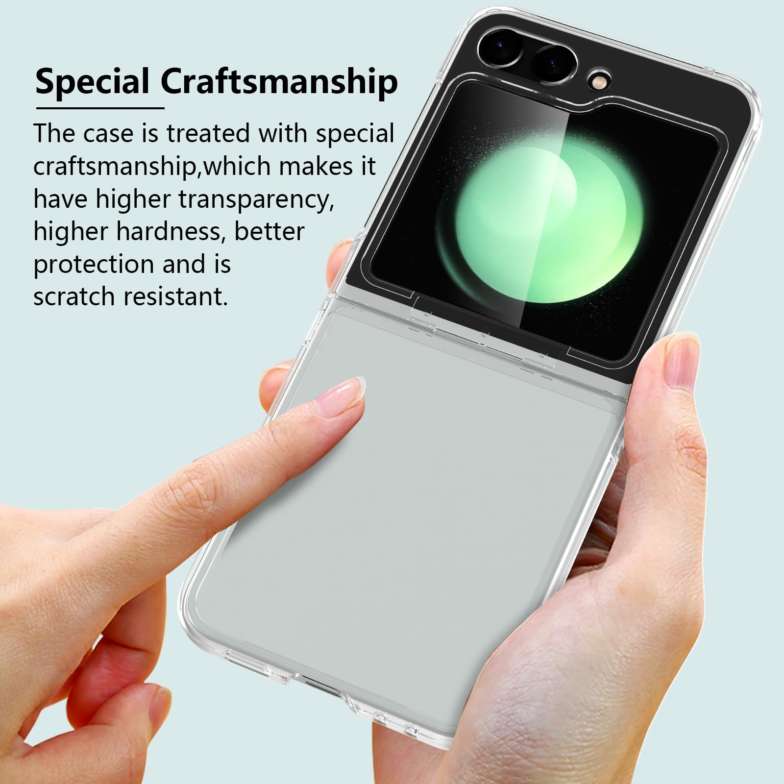BOOLAKOS for Samsung Galaxy Z Flip 5 Case, Clear Slim Thin Protective Phone Cases, Transparent Shockproof Case for Z Flip5