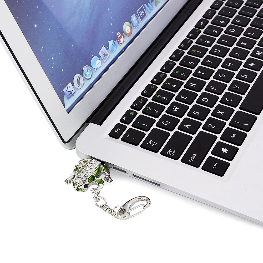 CHUYI Green Diamond Metal Heart Key Vintage Copper Key Shape 32GB USB 2.0 Flash Drive Cool Pen Drive Memory Stick Data Storage Thumb Drive Pendrive U Disk Gift (Green)