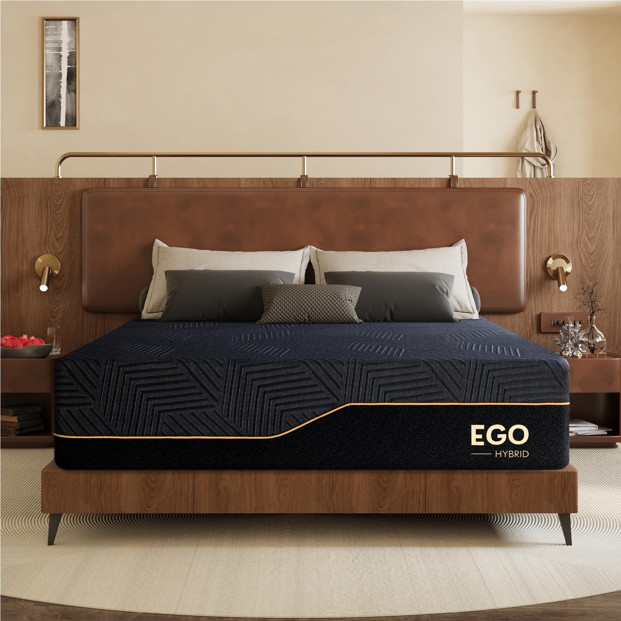 Dyonery California King 14 Inch Hybrid Memory Foam Mattress, Cooling Fabric Cover, Made in USA, CertiPUR-US Certified, Copper-Gel AeroFusion Memory Foam, Individually Pocketed Springs, 72âx84â