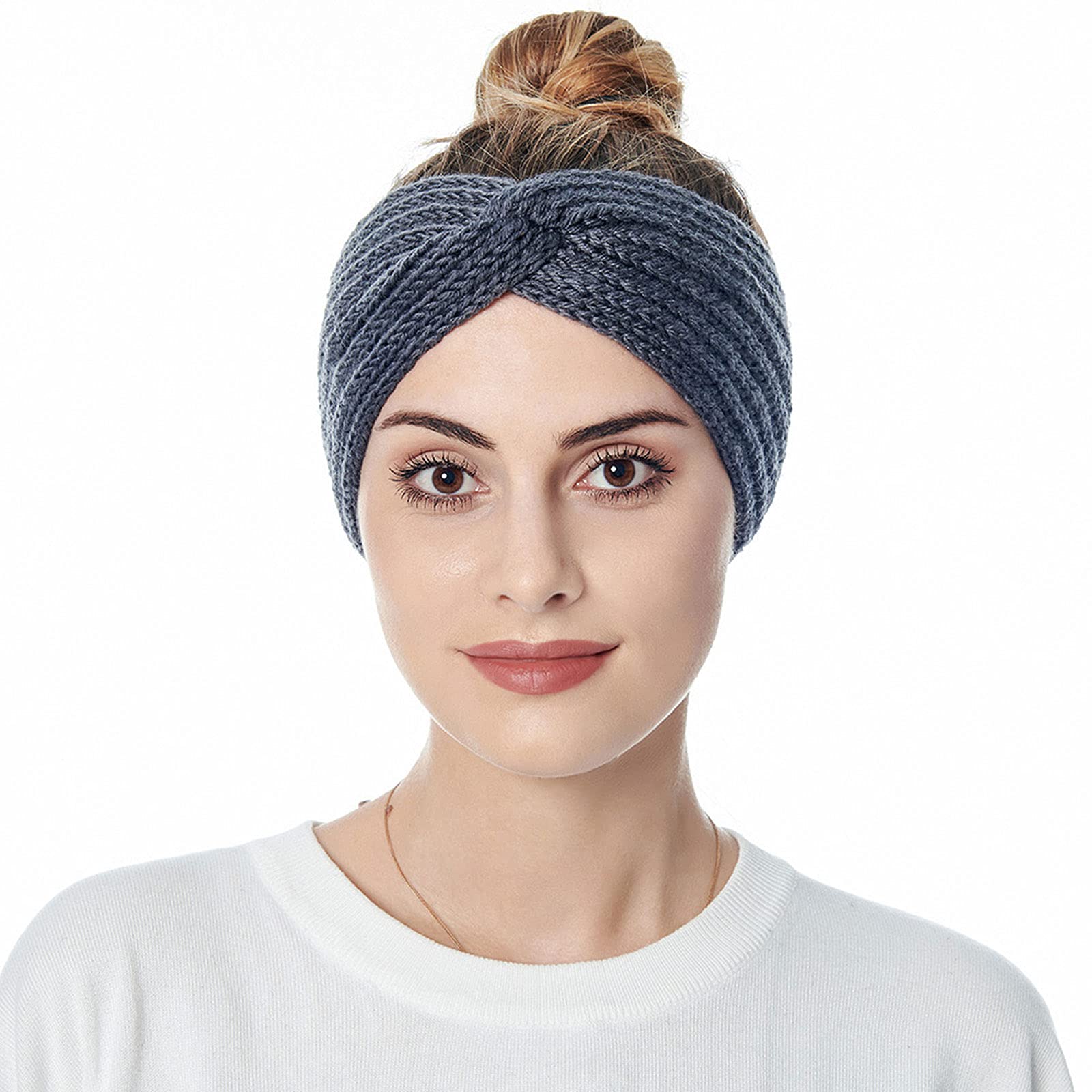 Canlierr 15 Pieces Warm Winter Headband for Women Soft Knit Hair Wrap Ear Warmers Crochet Head Wrap