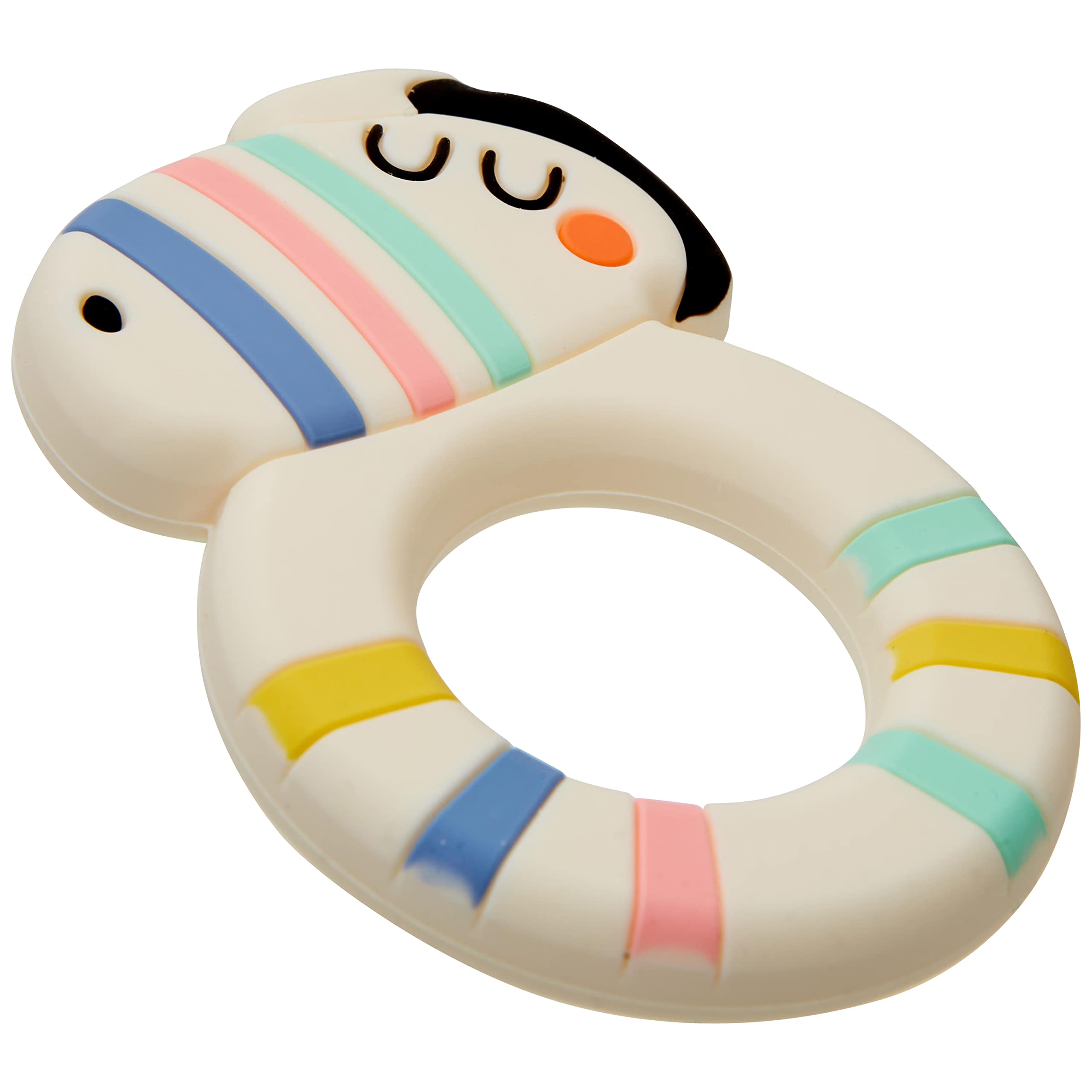 C.R. Gibson BTEE-23954 Zebra 100% Food Grade Silicone Teether for Babies, 2.3" W x 2.4" L, Multicolor