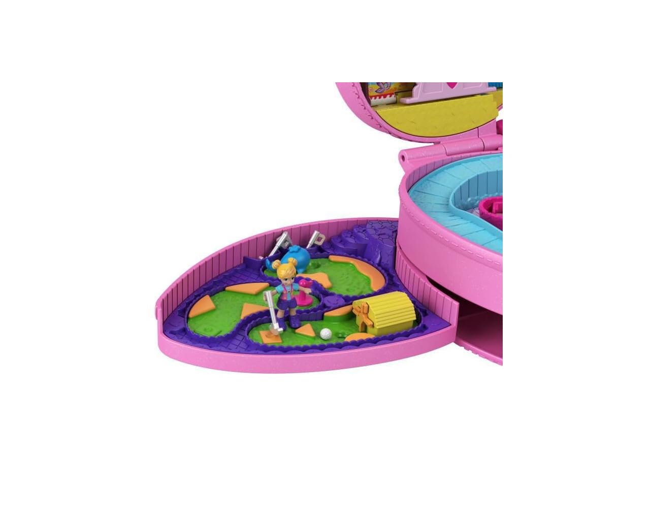 Polly Pocket 2-in-1 Travel Toy Playset with 2 Micro Dolls & Ice Cream Cart Accessoory, Tiny is Mighty Theme Park Backpack Compact