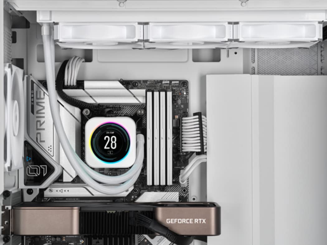 Corsair AF140 Elite, High-Performance 140mm PWM Fluid Dynamic Bearing Fan with AirGuide Technology (Low-Noise, Zero RPM Mode Support) Single Pack - White