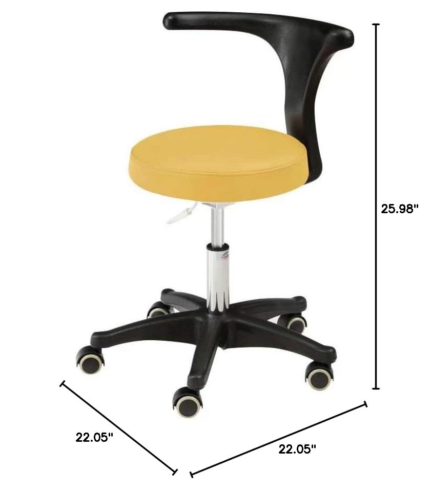 Global-Dental Office Assistant's Stools Adjustable Mobile Chair Microfiber Leather 12 Colors to Choose