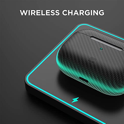 Foam Masters Genuine Carbon Fiber (Matte) Case for AirPods Pro 2nd Gen - Extreme Slim - Ultra Protection