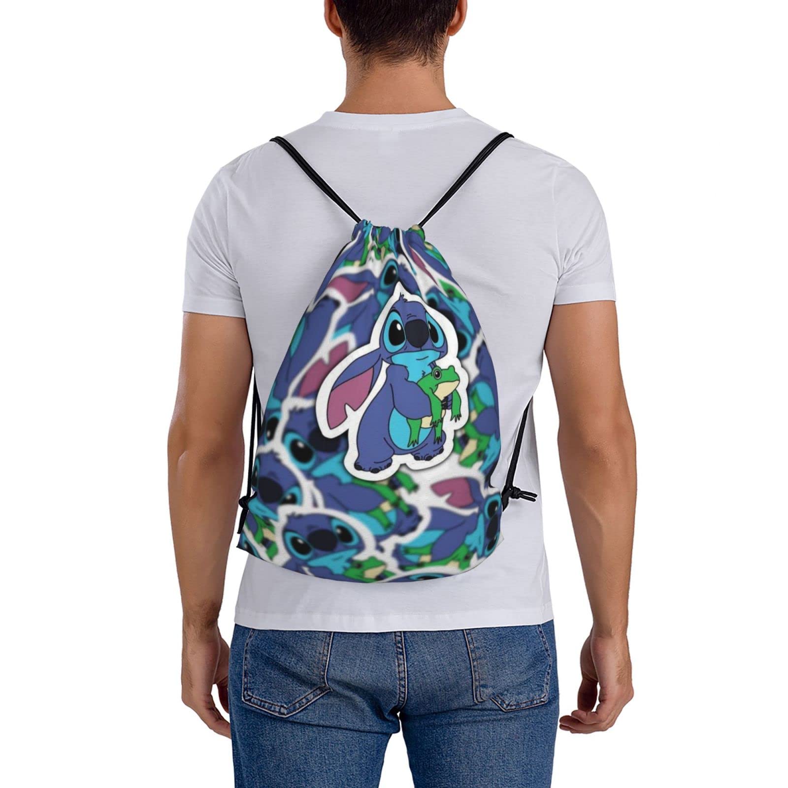 Cartoon Drawstring Backpack Gym Bag Waterproof Backpack Yoga Training Gymsack Sport Strap Pack Bag For Women Men