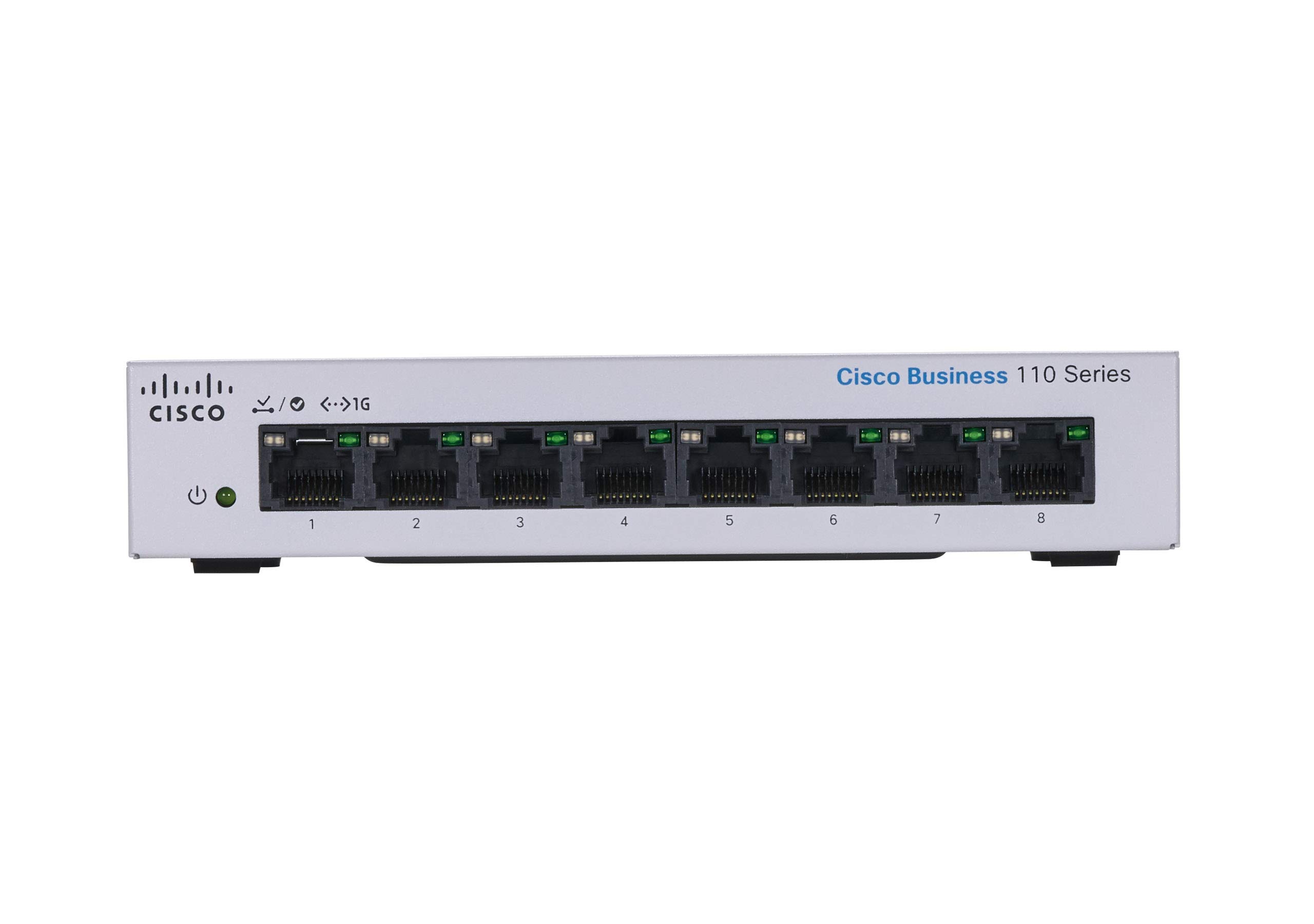 Cisco Business CBS110 Series Unmanaged Gigabit Ethernet Switches | 8 Port | Partial PoE | Desktop | Ext PS | Limited Lifetime Protection