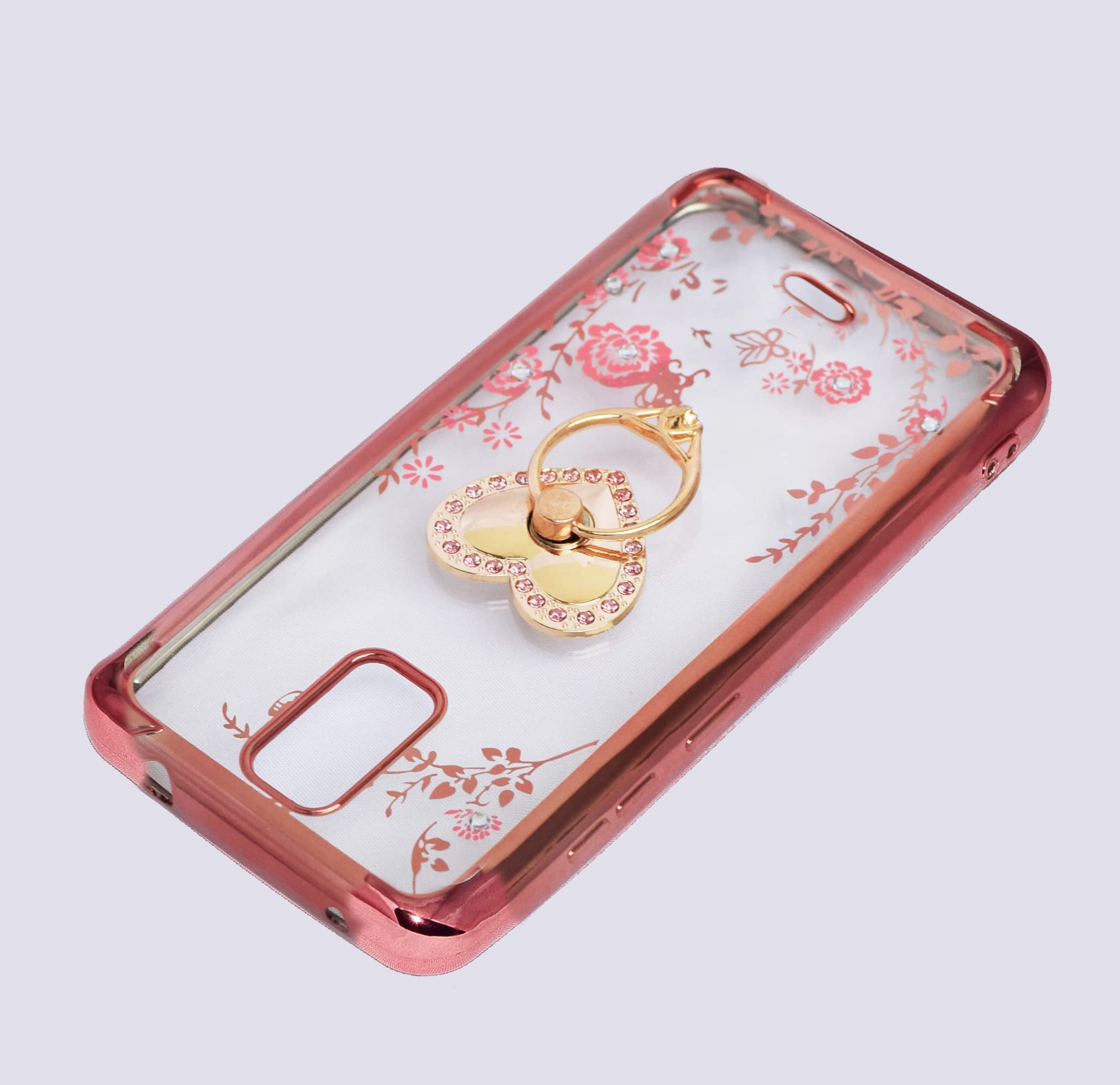 BTShare for Blu View 3/B140DL Case with Tempered Glass Screen Protector, Bling Crystal Clear Soft Transparent TPU Slim Fit Kickstand Case Cover for Girls & Ring Grip, Love