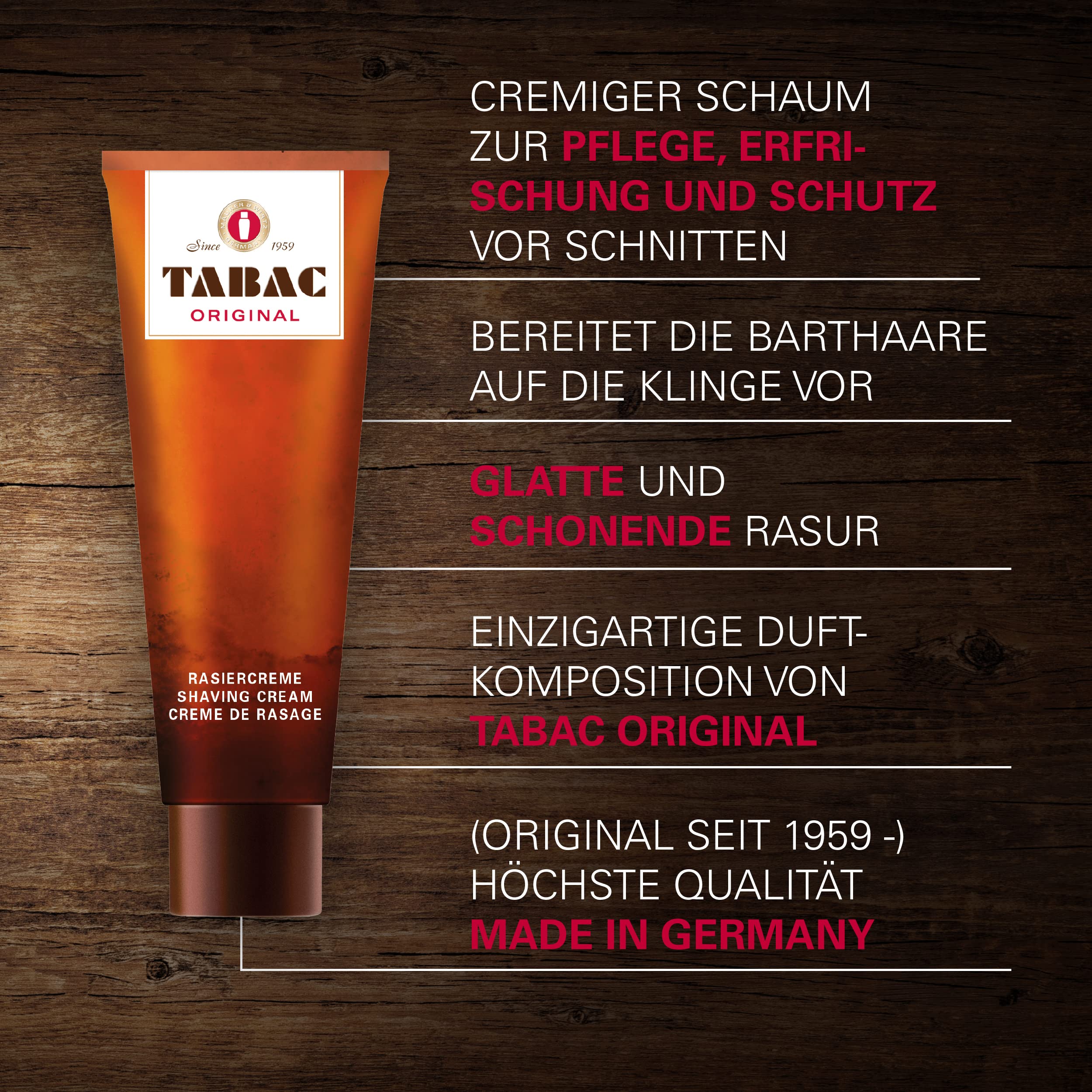Tabac Original Shaving Cream for Men, 3.4 oz, Citrus and Lavender Scent