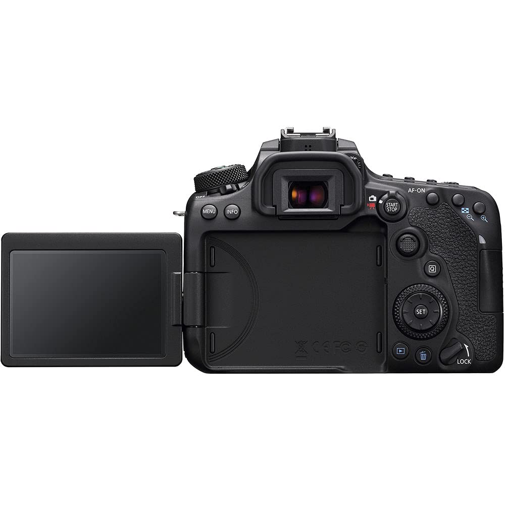 Canon EOS 90D DSLR Camera with Sigma 18-35mm, Canon EF-S 55-250mm, Canon EF-S 10-18mm, Soft Padded Case, Memory Card, and More - Triple Lens Set (Renewed) Black