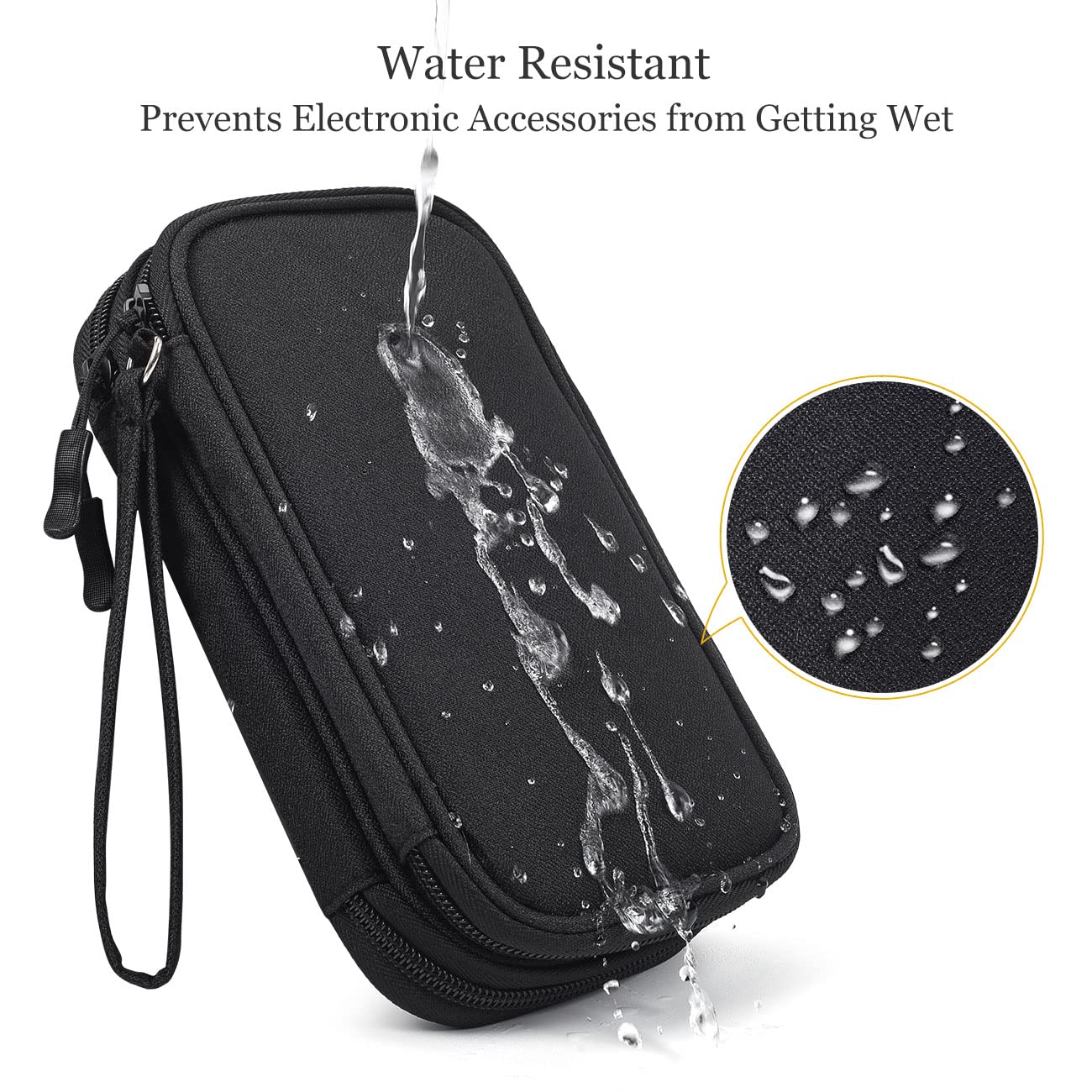 CAOODKDK Electronics Accessories Organizer Pouch Bag, Travel Universal Organizer for Cable, Charger, Phone, SD Card, Business Travel Gadget Bag