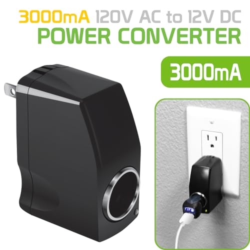 Cellet AC to DC Adapter Convert 120V/110V to 12V AC/DC Power Converter Car Cigarette Lighter Socket (Maximum Power Rating 3Amp (3000mA)) (Not for Air Compressor, Air Pump, Vacuum)