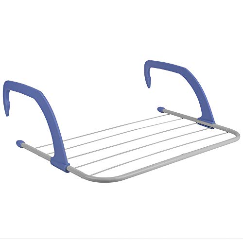 Home Basics, Fre Laundry Rack-Lightweight & Heavy-Duty Door Hanger Rod for Indoor Air Drying and Hanging, Towels, Coat, Lingerie, Freshly Ironed Clothes, Hosiery, White