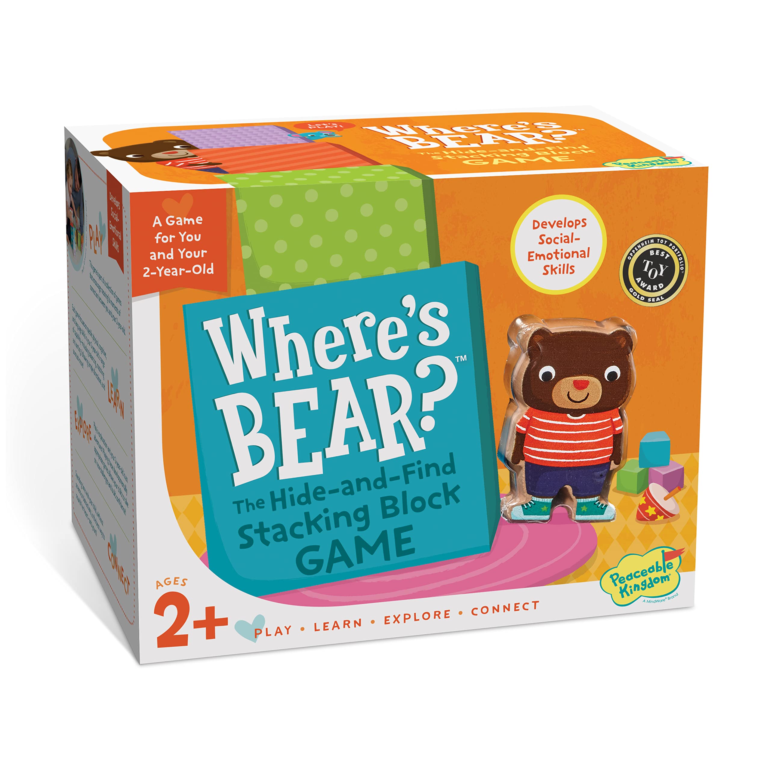 Peaceable Kingdom Where's Bear? The Hide and Find Stacking Block Game for 2 Year Olds