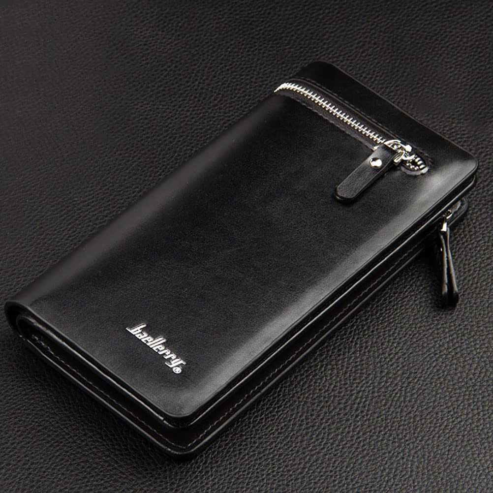 Rswsp Minimalist Leather Bifold Wallet for Men Business Casual Card Cases Large Storage Capacity，KF010BL