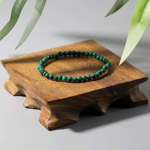 CASDAN 10 Pcs 4MM Mini Semi Precious Gemstone Energy Bracelets for Women Tiny Bracelet Stone Statement Bracelet Charm Beaded Couples Bracelets