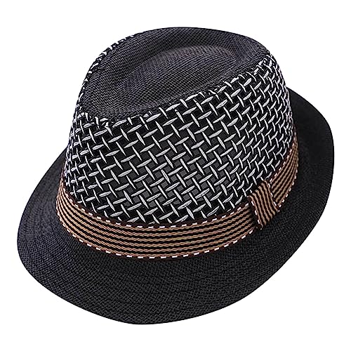 Boys Kids Winter Hat with Ear Toddler Boys Girls Sunscreen Hat Summer Bow Sun Hat Hat Braided Hat (Black, One Size)