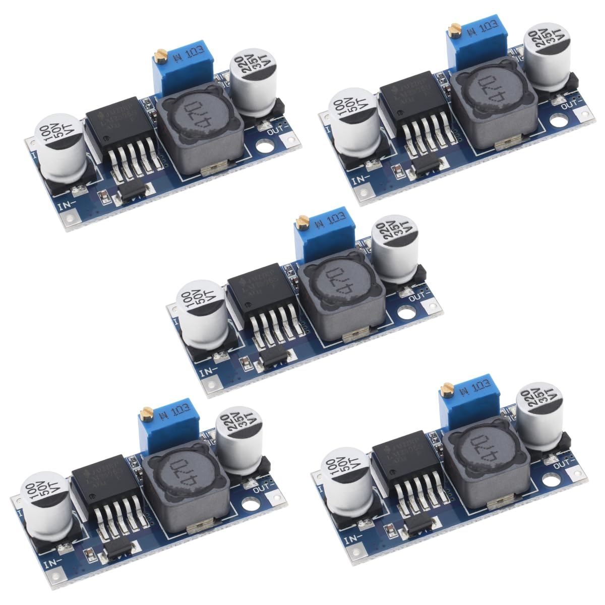DiGiYes 5 Pack LM2596S DC to DC Buck Converter 3A 3.0-40V to 1.5-35V Buck Converter High Efficiency Voltage Regulator Adjustable Power Supply Module