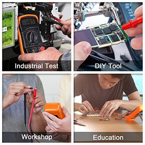 Digital Multimeter Voltmeter Battery Circuit Multi Tester OHM Volt Amp AC DC Voltage Current Continuity Resistance Diodes Electrical Test Meter with Test Leads LCD Display