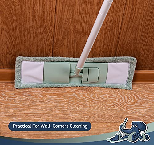 DSV Standard Professional Microfiber Floor Mop with 3 Washable Mop Pads and 1 Dirt Removal Scrubber | 360° Rotation Mop Head 16.8" | Ideal for Hardwood, Laminate, Tile & For Home/Office Floor Cleaning