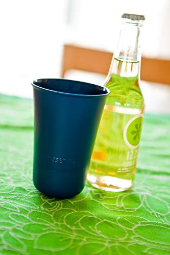 Preserve Reusable BPA Free Everyday Tableware Set Made from Recycled Plastic: 4 Plates, 4 Bowls, 4 Cups, Midnight Blue