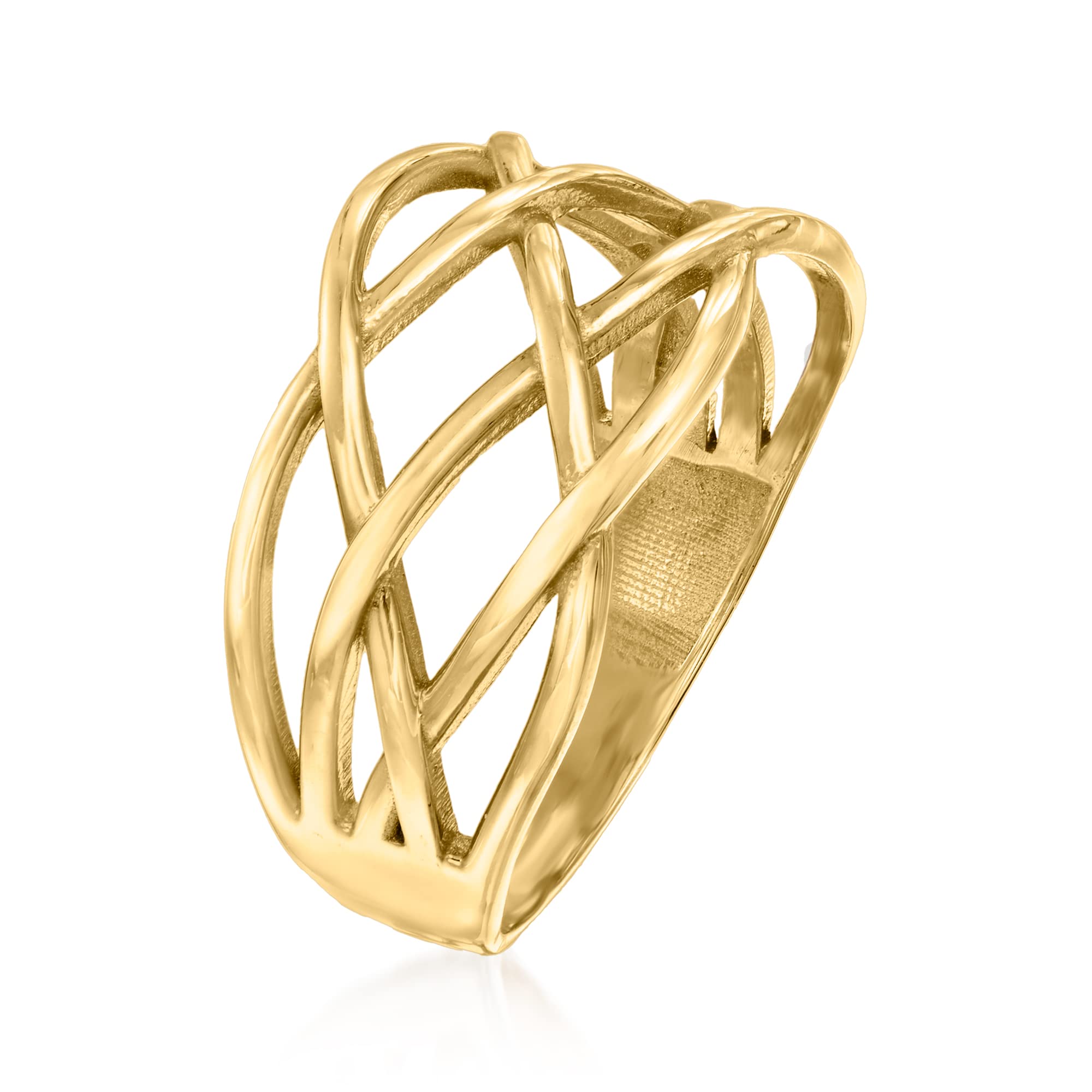Canaria Fine Jewelry 10kt Yellow Gold Open-Space Woven Ring. Size 6
