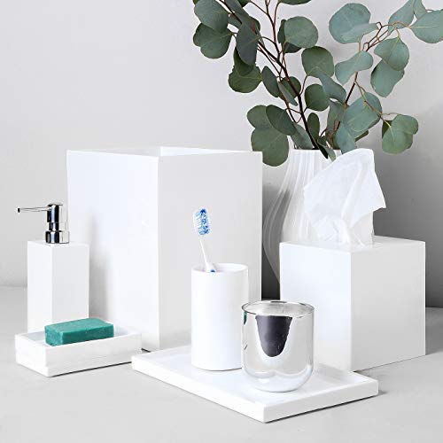 Jonathan Adler Lacquer Bath Wastebasket, One Size, White