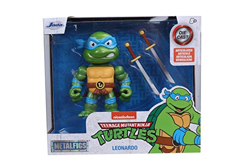 Jada Toys Teenage Mutant Ninja Turtles 4 Leonardo Die-cast Figure, Toys for Kids and Adults, Blue