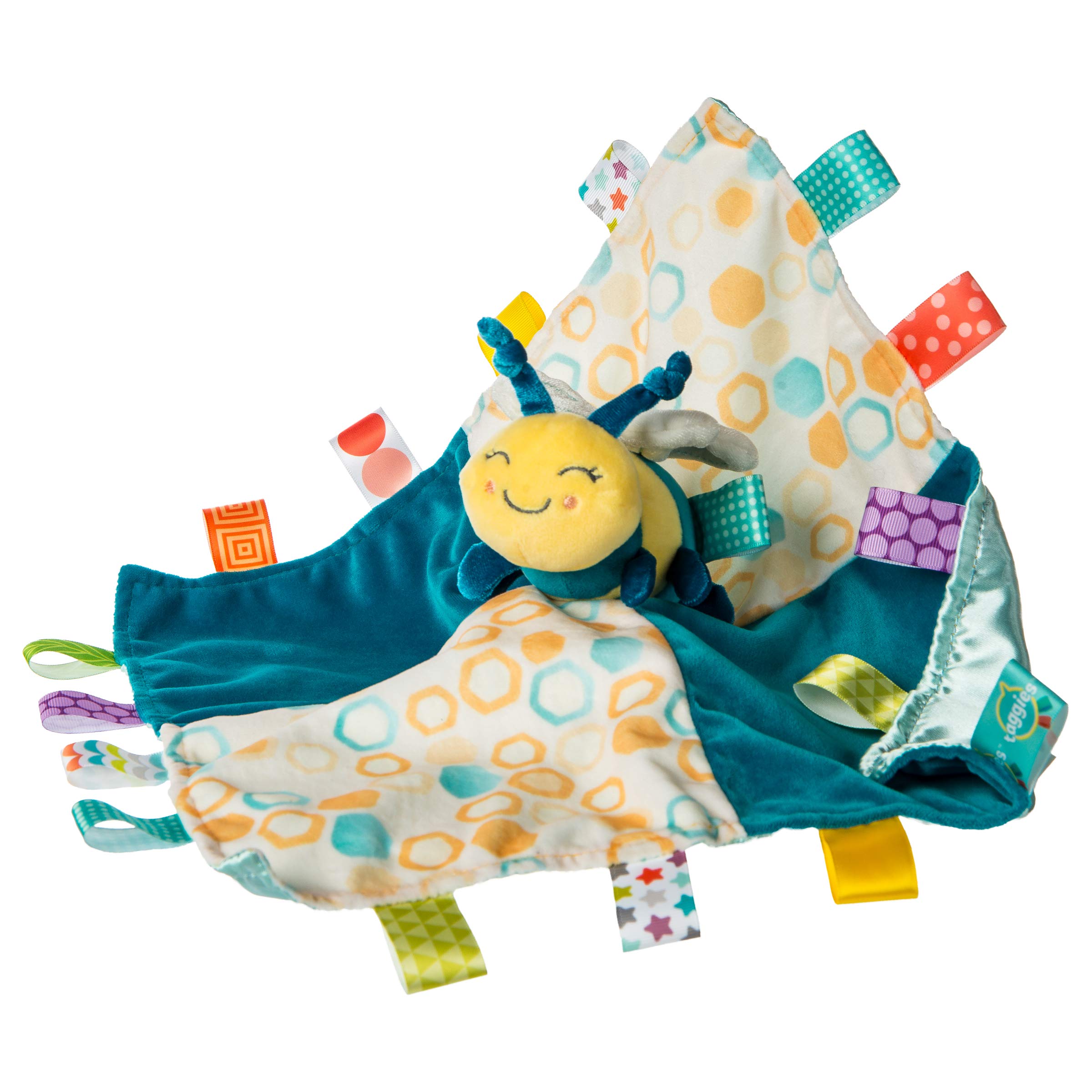 Taggies Stuffed Animal Security Blanket Soft Toy, 12 x 12-Inches, Fuzzy Buzzy Bee