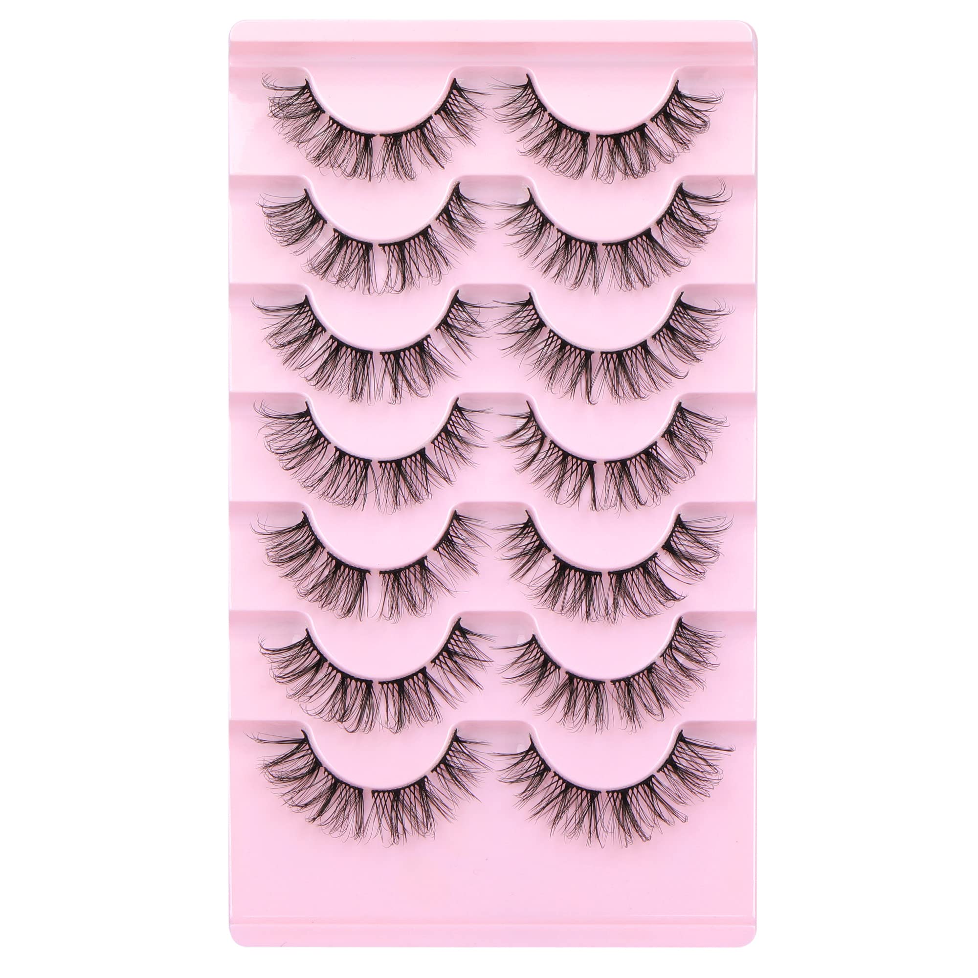 Cluster Lashes Natural Look False Eyelashes Extension Wispy Fluffy Individual Lashes Extension Natural Strip D Curl Eye Lashes Pack by GVEFETIEE