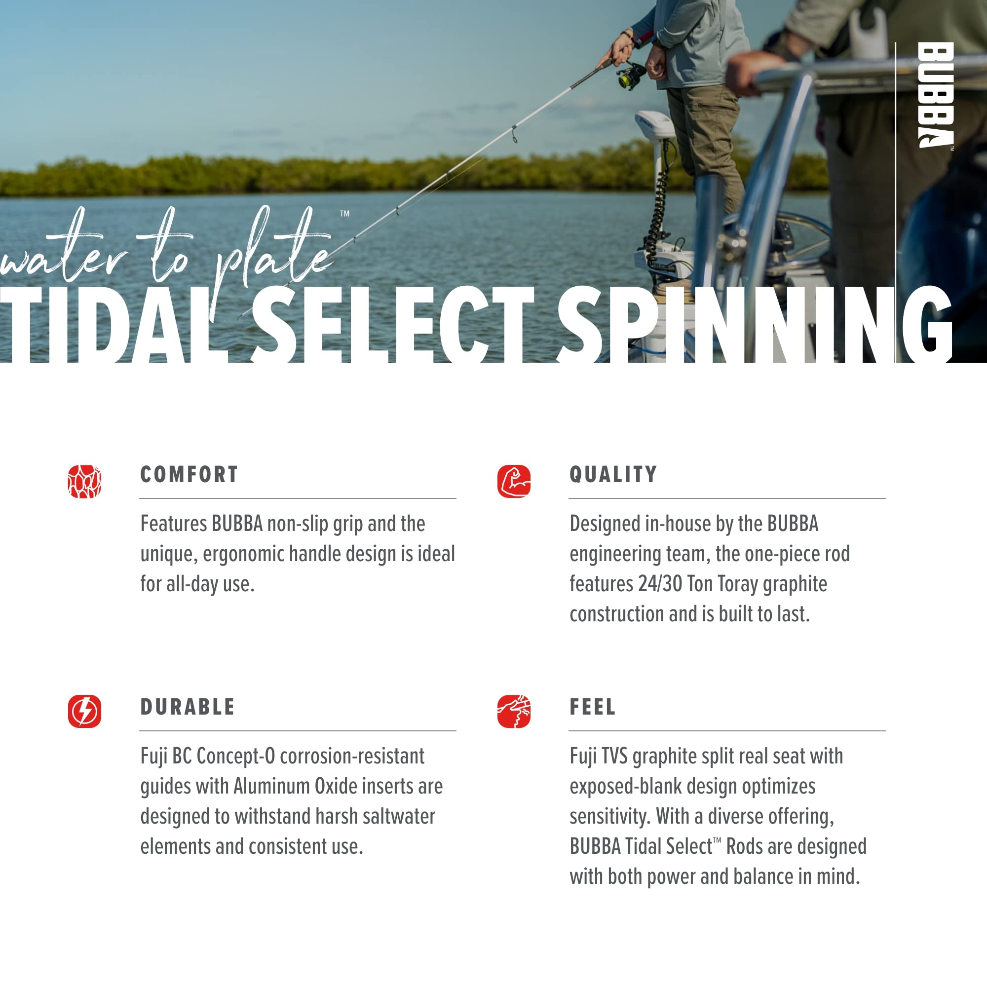 BUBBA TS761MHF-S TidalSelect Spinning Rod