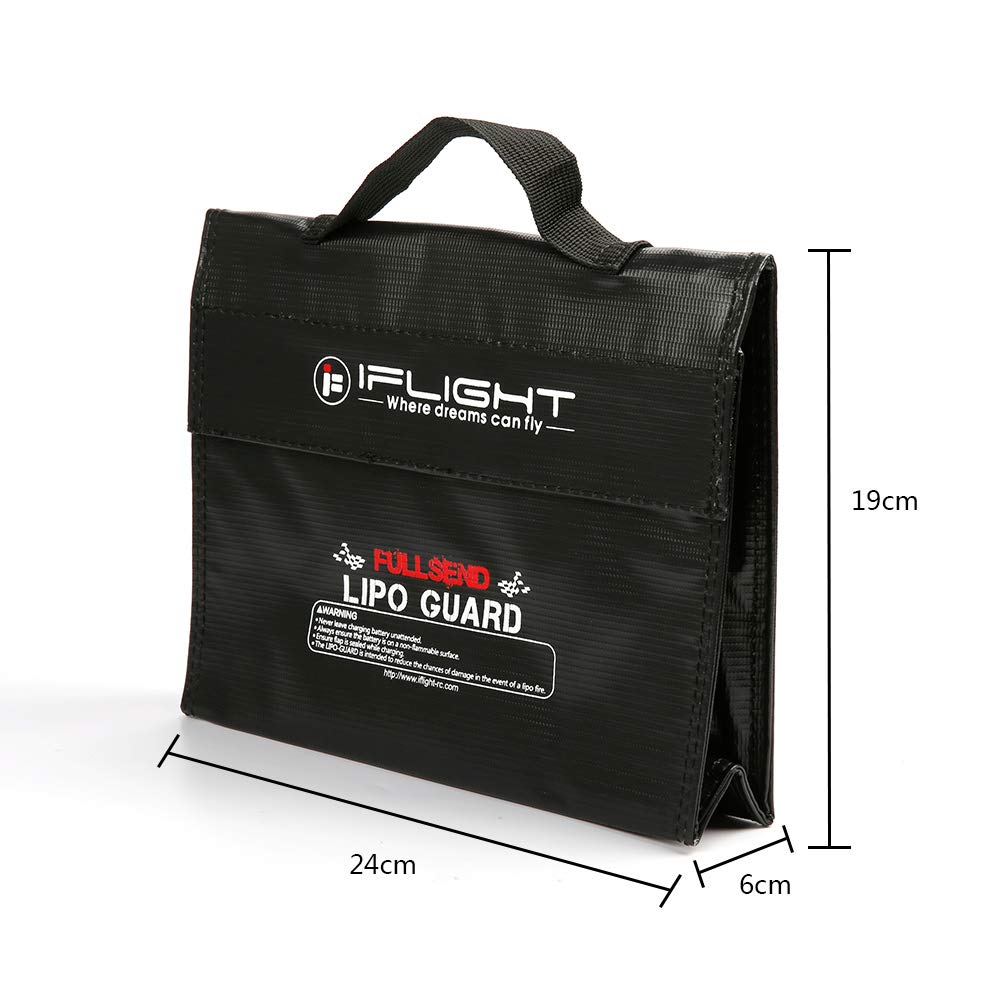 iFlight Lipo Battery Bag Fireproof Explosionproof Lipo Guard Bag Pouch Sack for Safe Charge & Storage 240x190x60mm Size