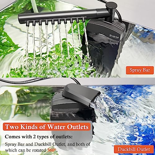 FEDOUR 165GPH Aquarium Filter, 8W Adjustable Fish Tank Filter Pump, Submersible Internal Filter for 10-50 Gallon Tank, with Biochemical Cotton, Activated Carbon Cotton, Ceramic Balls