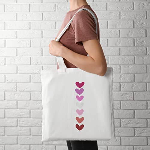 HEART LINE DESIGN, Reusable Tote Bag, Lightweight Grocery Shopping Cloth Bag, 13β x 14β with 20β Handles