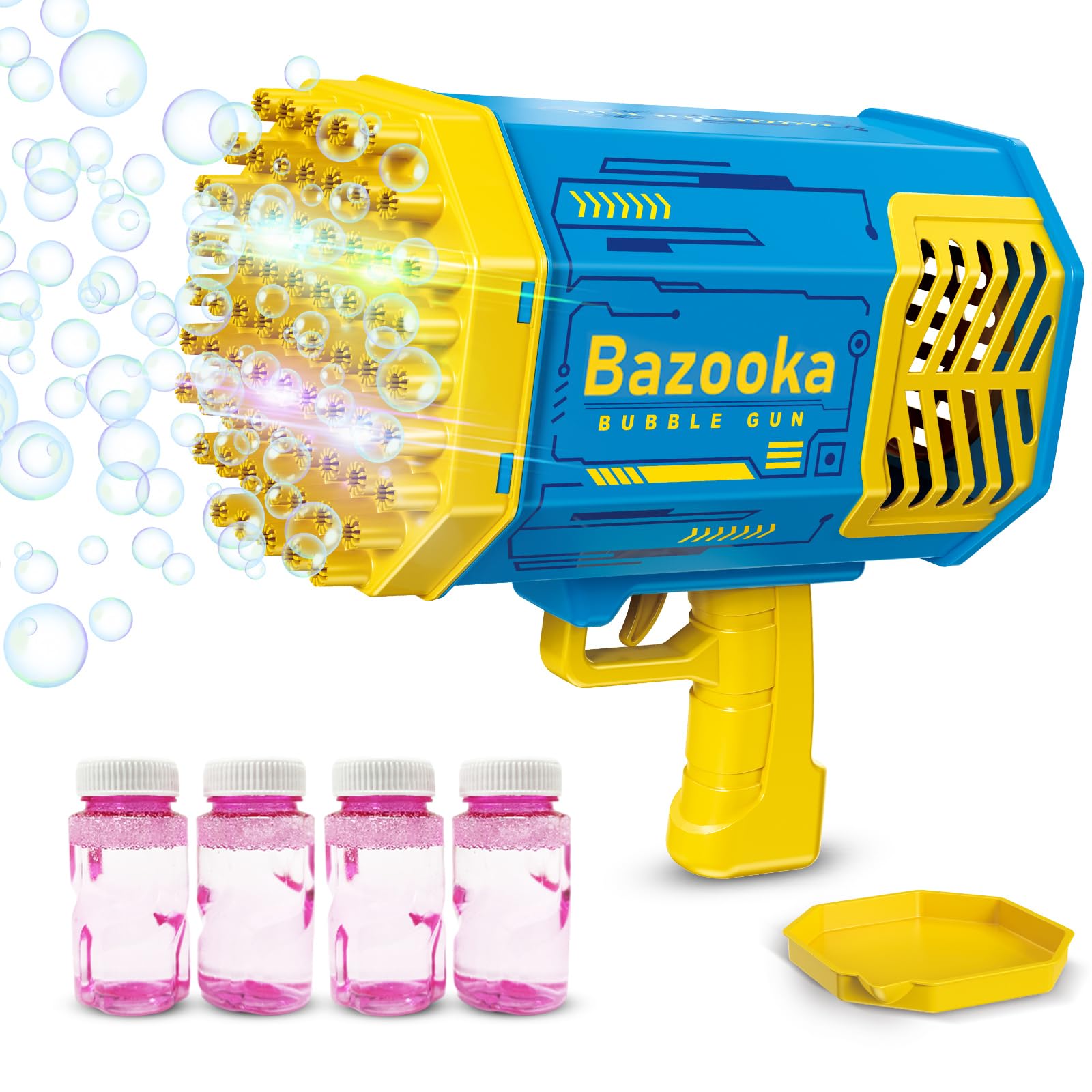 Bubble Gun for Kids - 69 Holes Bubble Machine Bubble Blaster Rocket Bubble Gun Toys for Party Outdoor Children Play