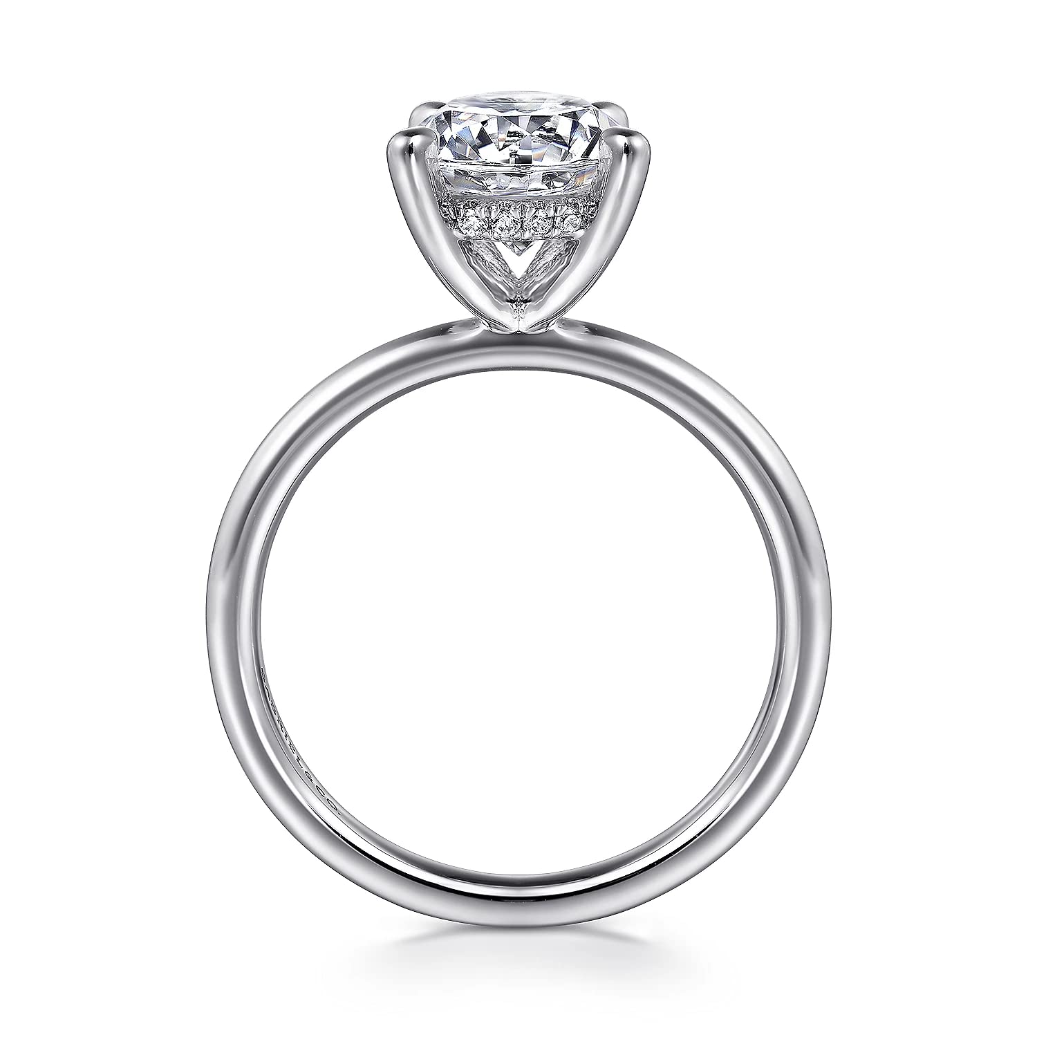 Claramos 2 CT Round Cut Moissanite Engagement Ring Solid 14K White Gold & 925 Sterling Silver Solitaire Ring With Hidden Halo Wedding Ring Anniversary Ring For Her (White Gold, 6)