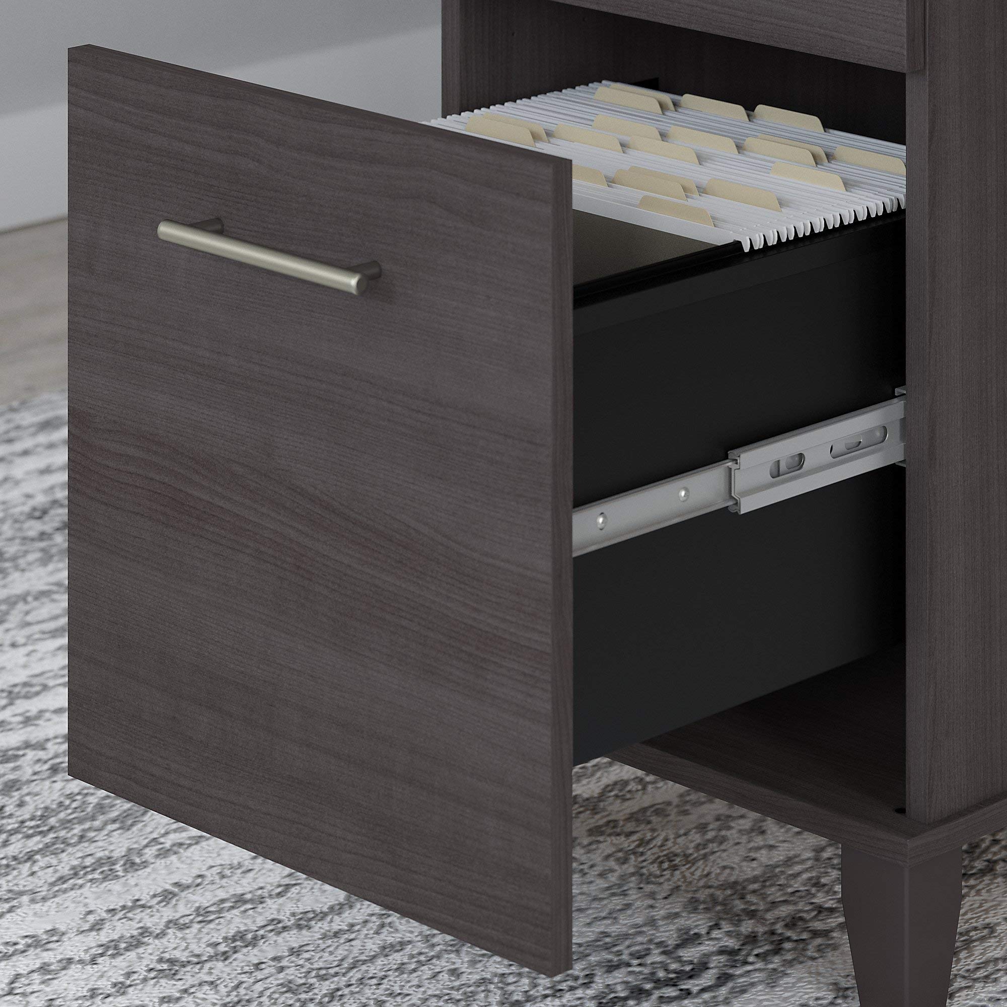 Bush SET018SG Somerset 72-Inch Computer Desk with Drawers and Hutch, Storm Gray