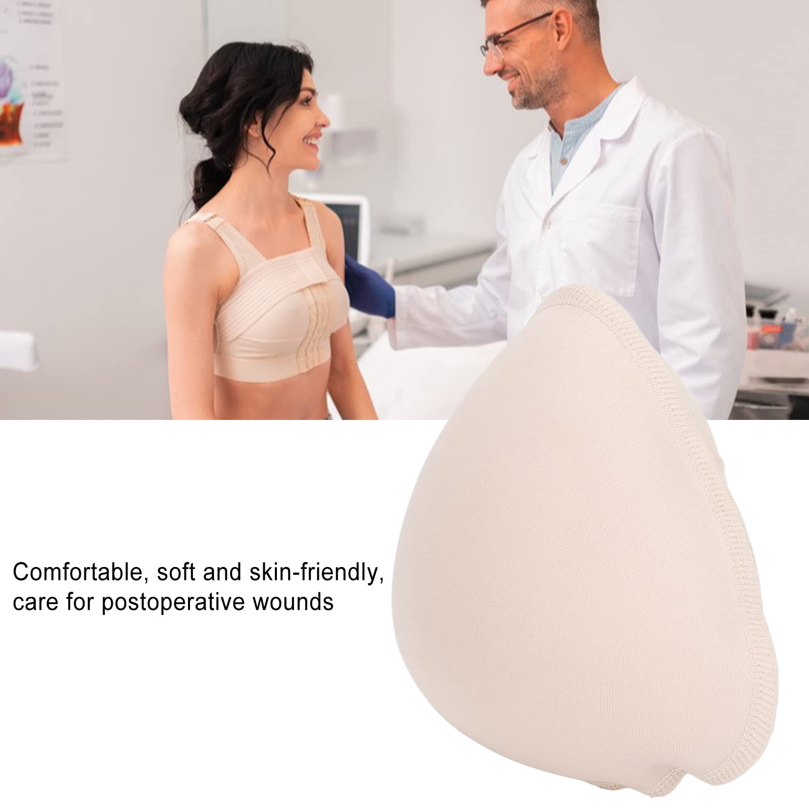 Bra Inserts, Sponge Bra Pads, Soft and Comfortable Breast Shapes Bra Inserts for Mastectomy Women, Breast Cancer, Wounds, Pressure Relief