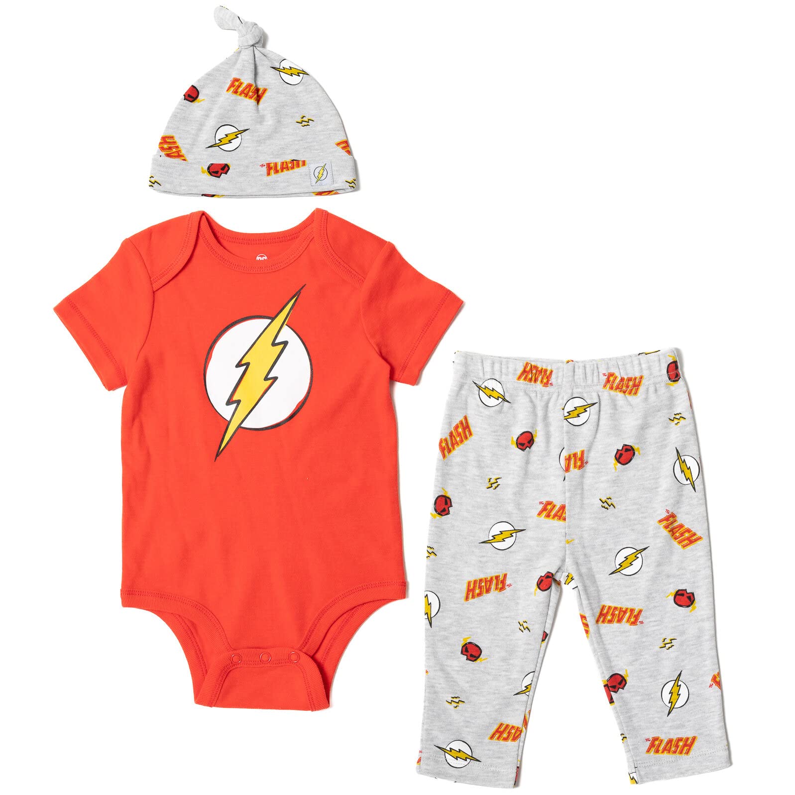 DC Comics Justice League Superman Newborn Baby Boys Bodysuit Pants and Hat 3 Piece Outfit Set Blue 3-6 Months