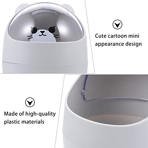 Homoyoyo Animal Desktops Trash Can 3 PCS Desktop Mini Trash Mini Desktop Trash can Mini Desk bin Small Desk Trash can with Lid Bin with Shake Cute Animal Waste Bin