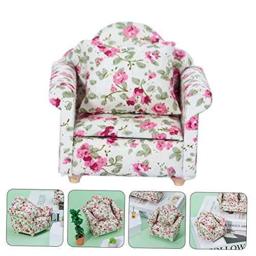 Homoyoyo Mini Sofa Bench Pillow Floral Pillow Daybed Pillows Mini House Furniture Sofa Decoration Mini Sofa Exquisite Mini Sofa Model Wooden Mini House Supply Decorative Mini Sofa Fine Baby